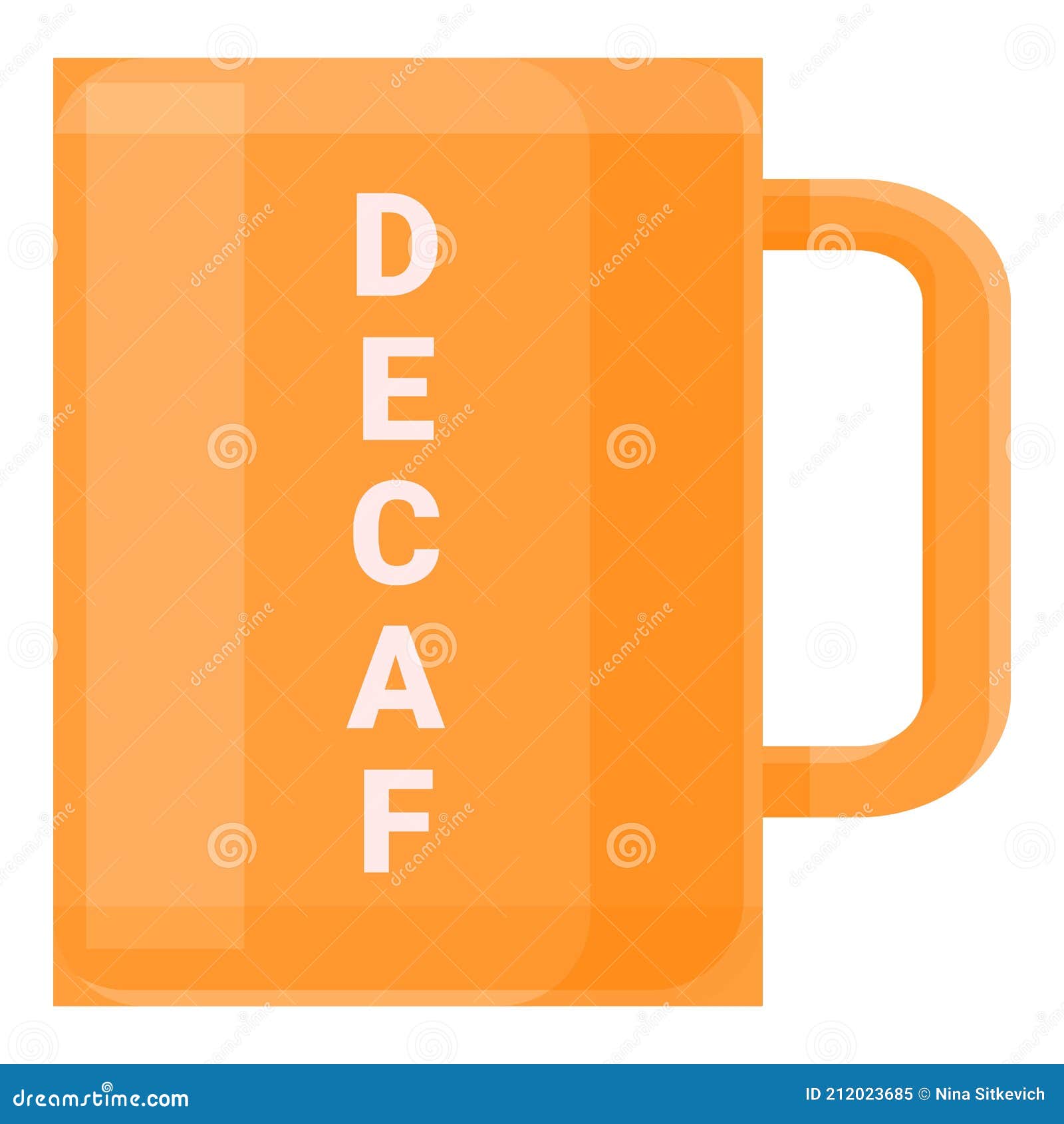 Decaf Mug Icon, Cartoon Style Stock Vector - Illustration of vector ...