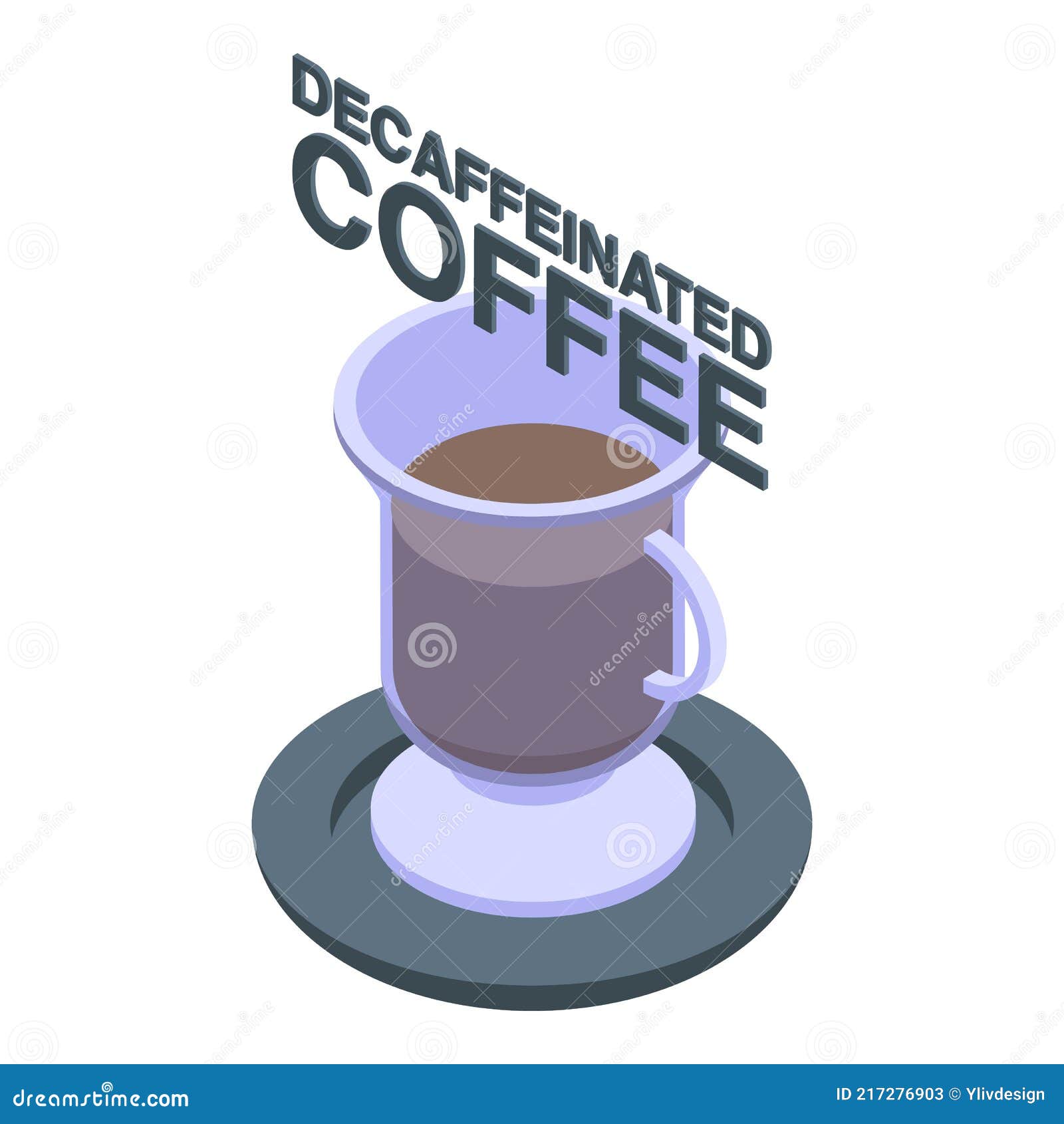 Decaffeinated Coffee Restaurant Cup Icon, Isometric Style Stock Vector ...