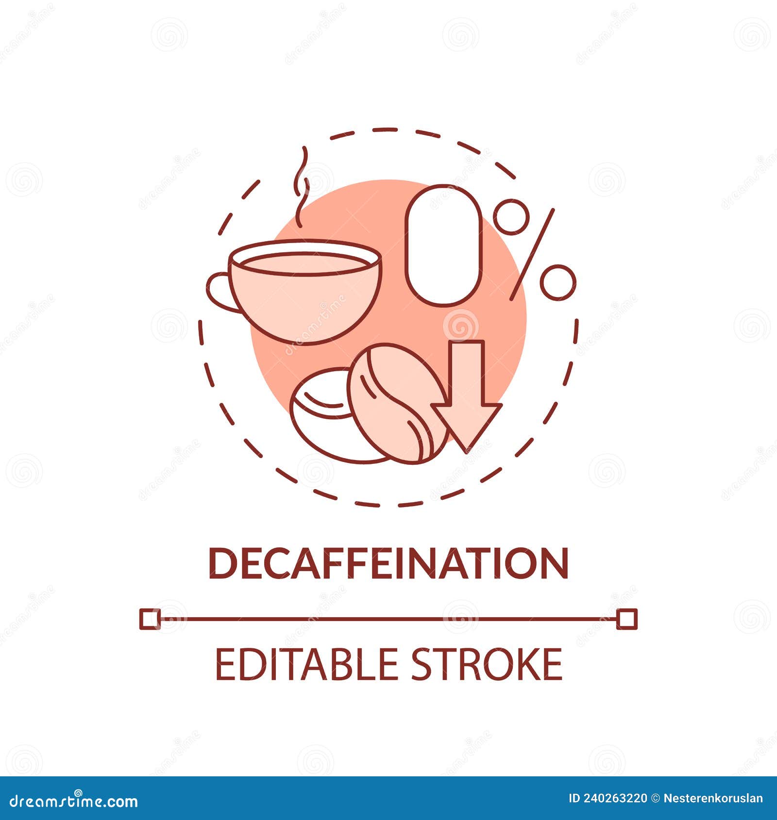 Decaffeination Red Concept Icon Stock Vector - Illustration of drink ...