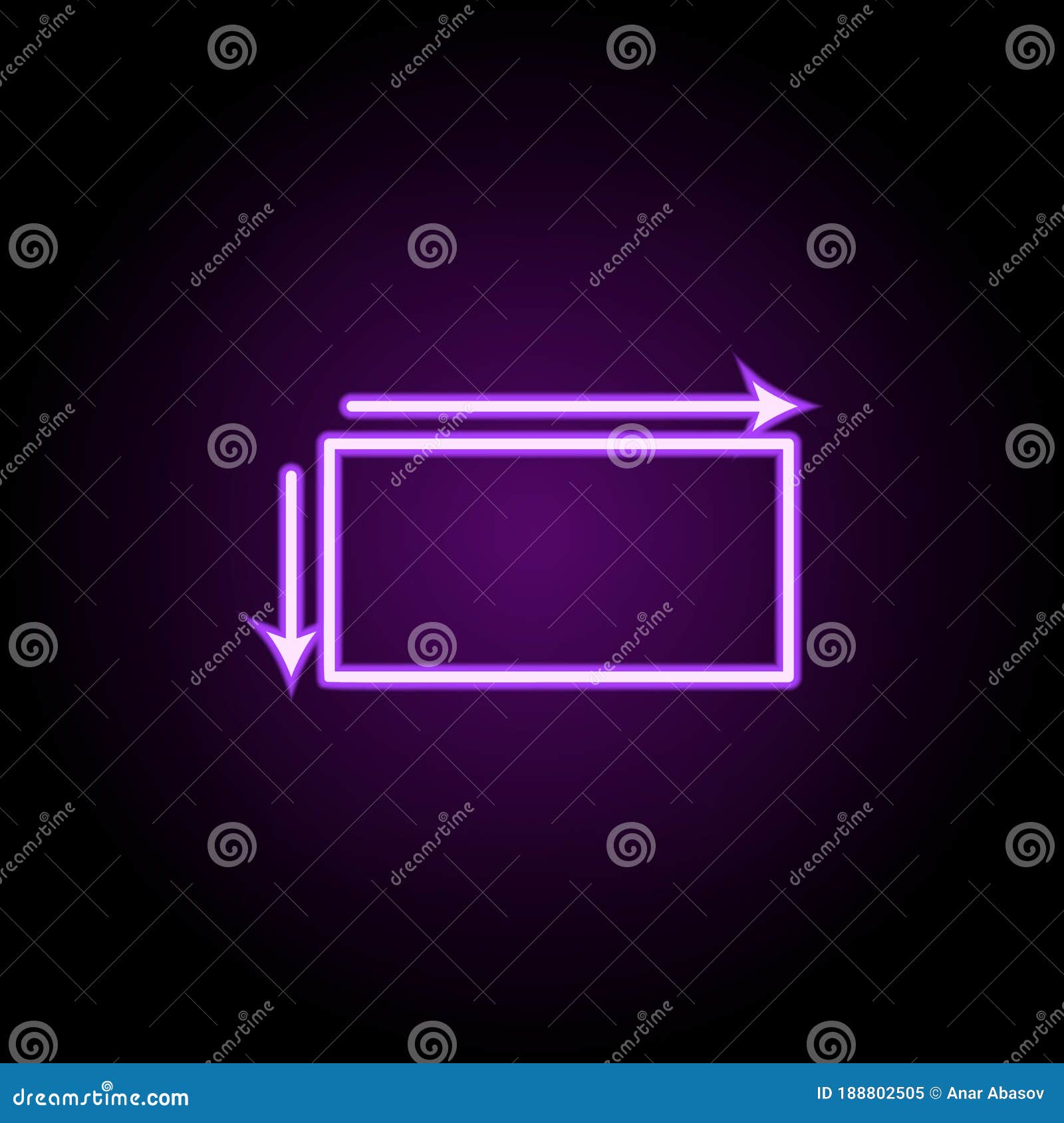 Decagon Neon Icon. Elements of Geometric Figures Set Stock Illustration ...