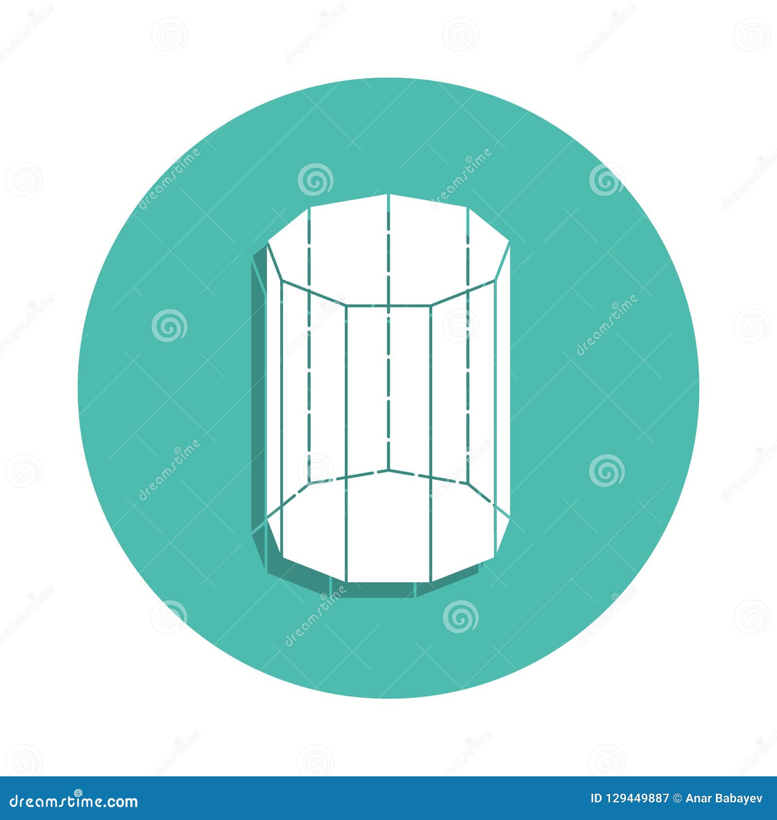 Decagonal Prism Icon. Elements of Geometric Figure in Badge Style Icons ...