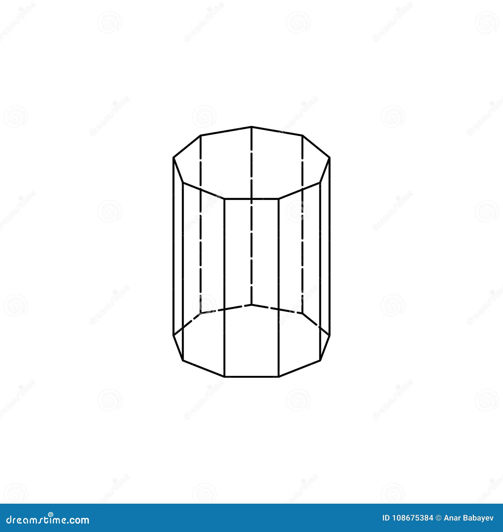 Decagonal Prism Colored Icon. Can Be Used For Web, Logo, Mobile App, UI ...