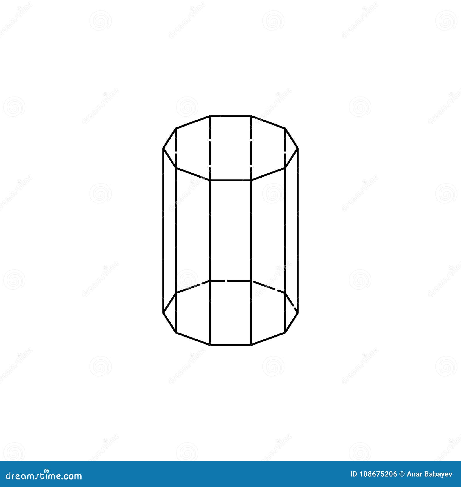 Decagonal Prism Icon. Geometric Figure Element for Mobile Concept and ...