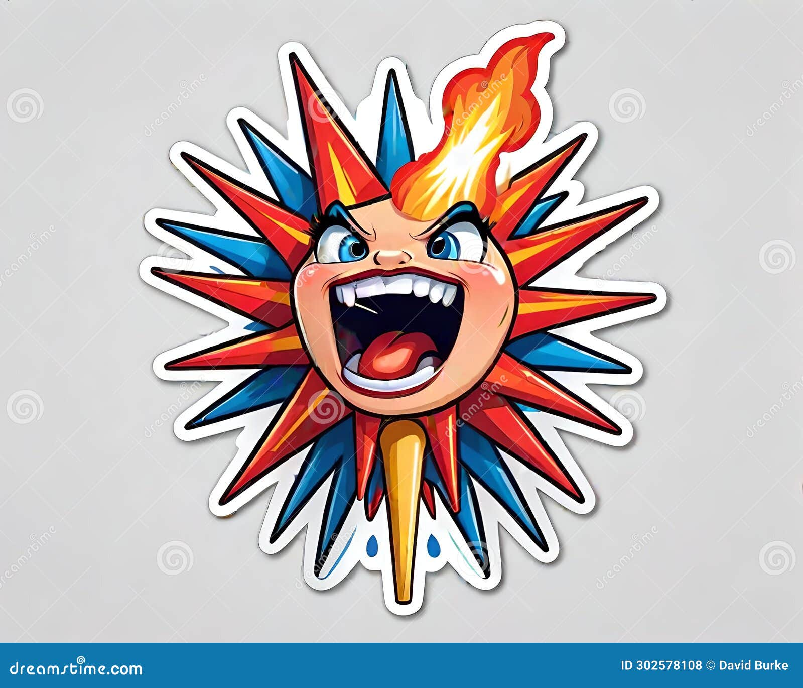 Decal Sticker Label Fireworks Explosion Fire Hazard Cartoon Stock ...