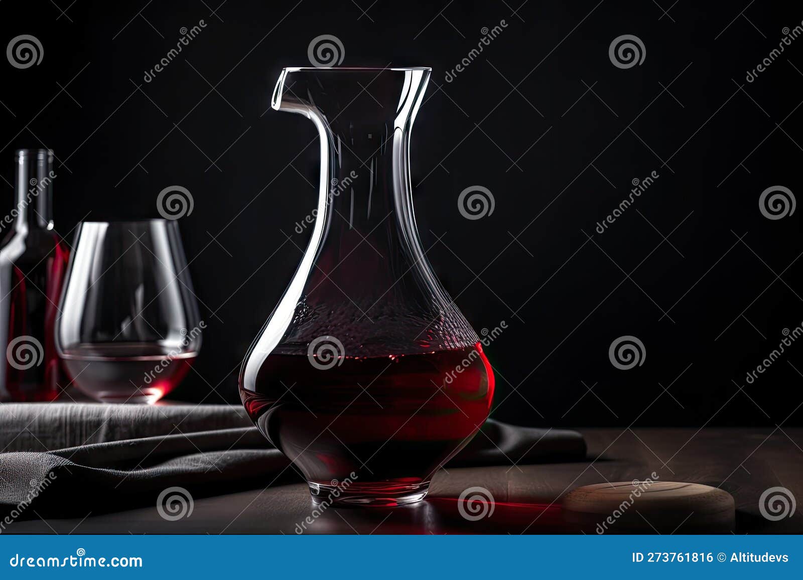 Decanter with Red Wine, Ready for Serving Stock Photo - Image of ...