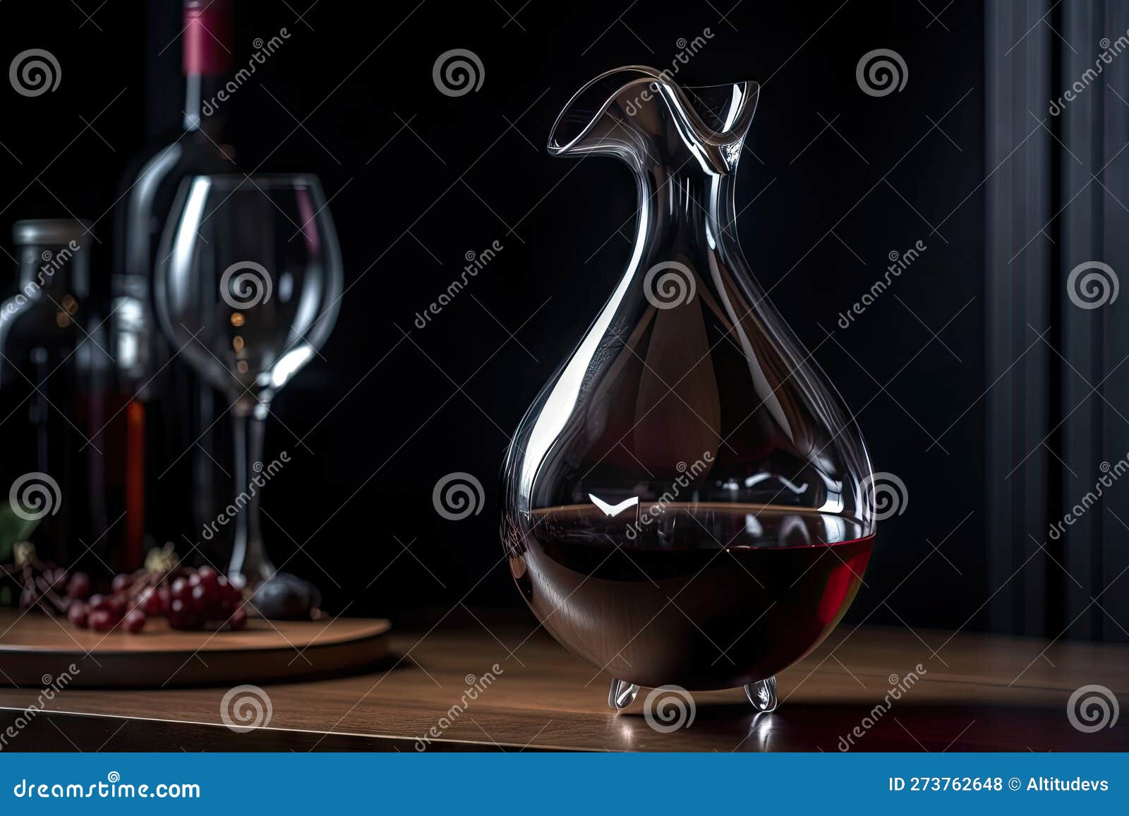 Decanter with Red Wine, Ready To Serve Stock Photo - Image of serve ...