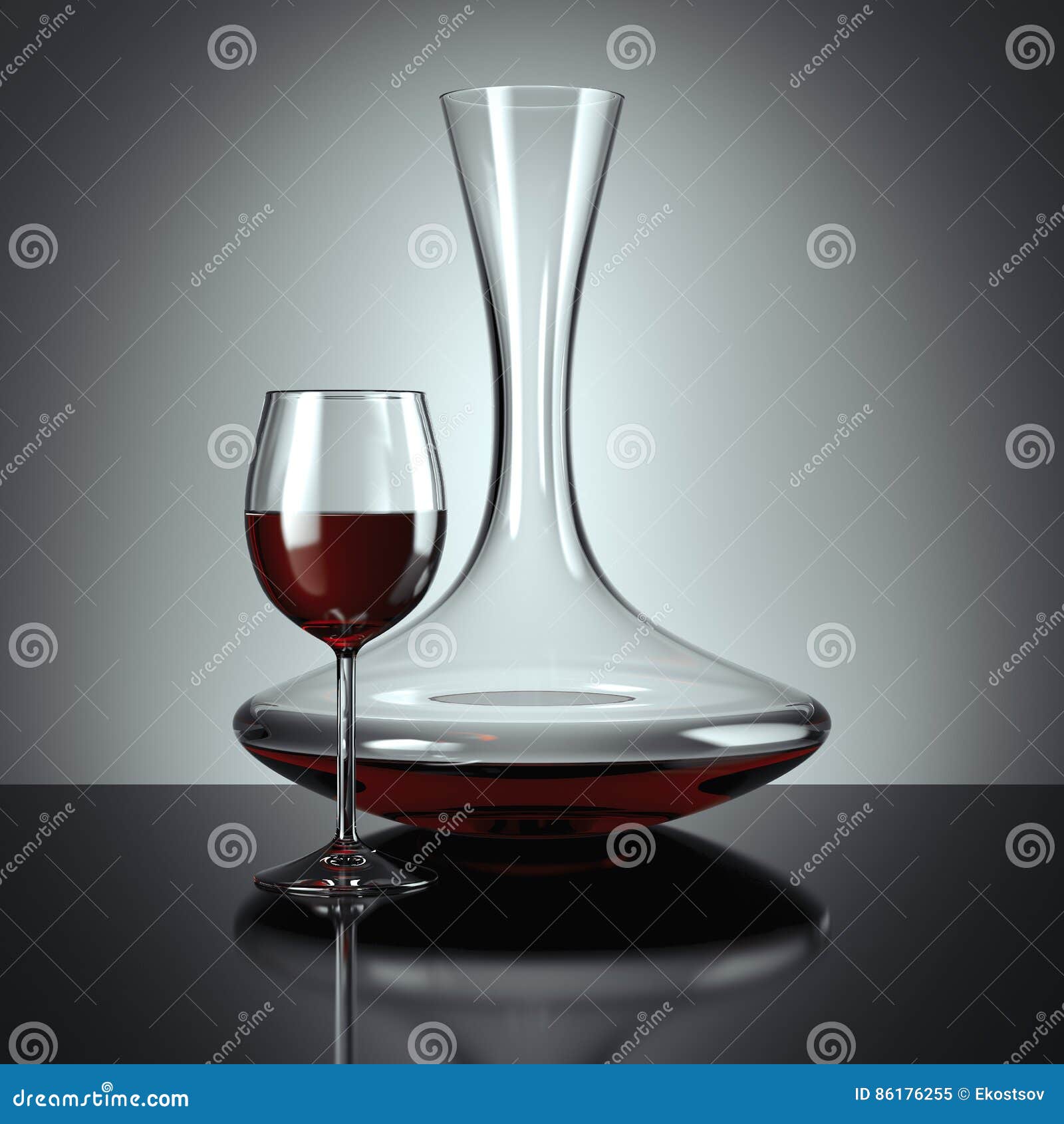 Decanting of Red Wine. 3d Rendering Stock Illustration - Illustration ...
