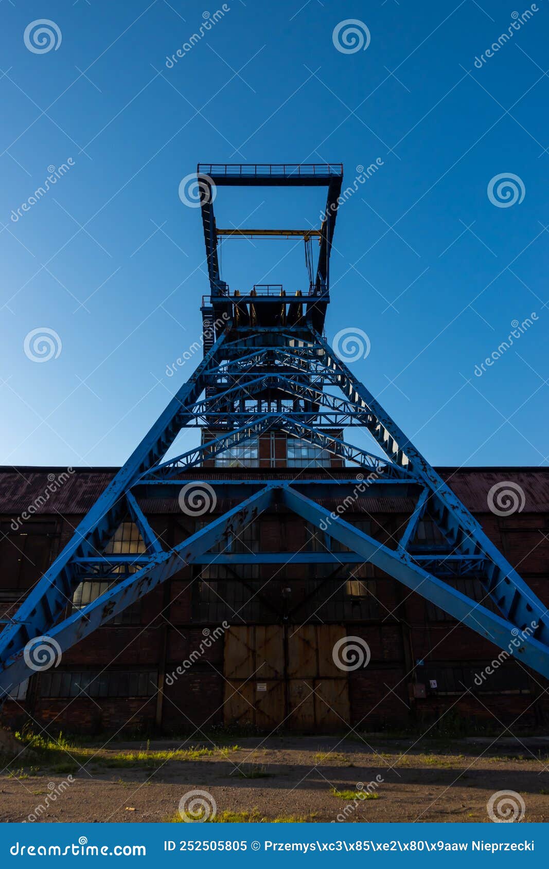 The Shaft Tower of a Closed Black Coal Mine. Stock Image - Image of ...