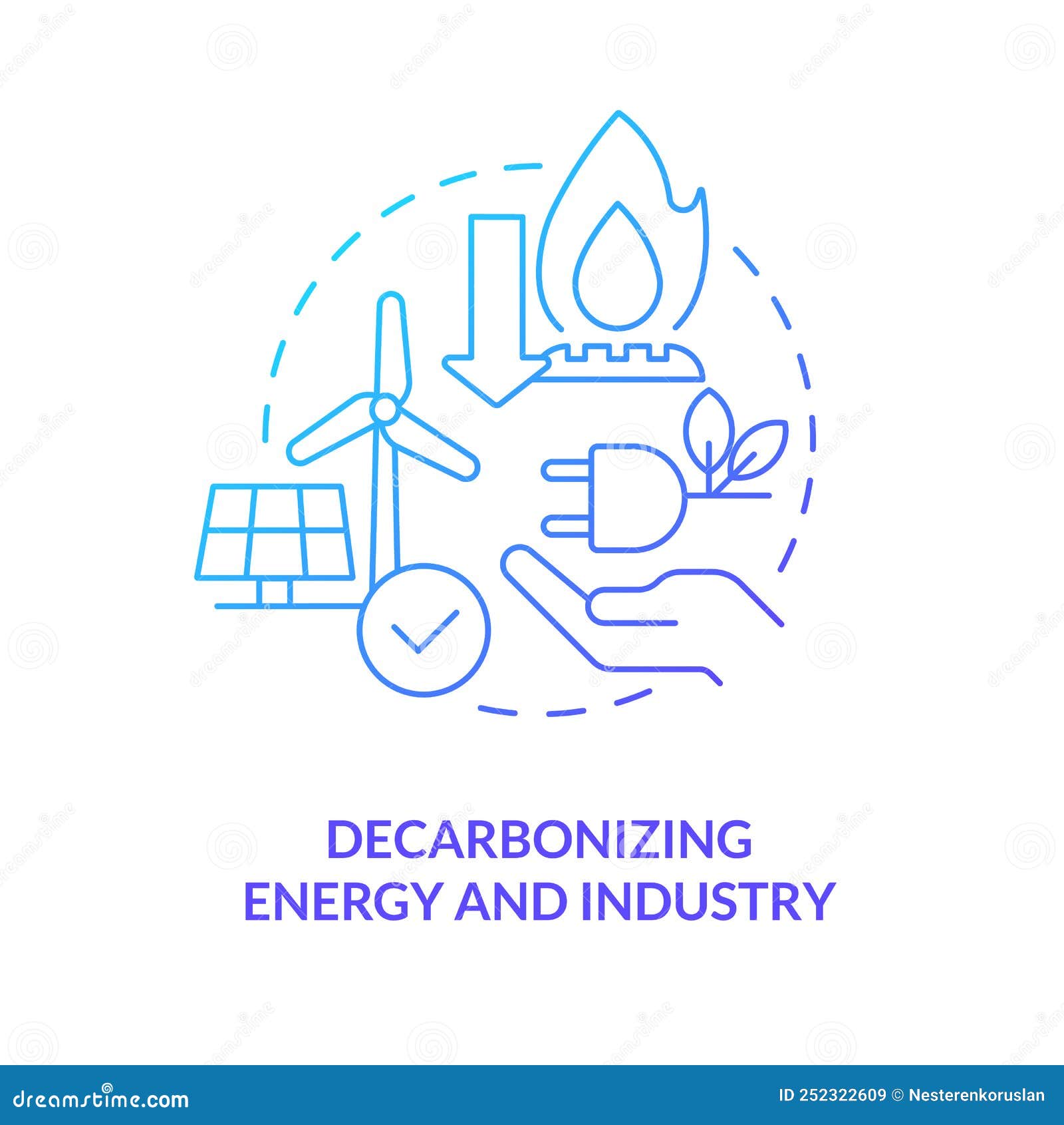Decarbonizing Energy and Industry Blue Gradient Concept Icon Stock ...