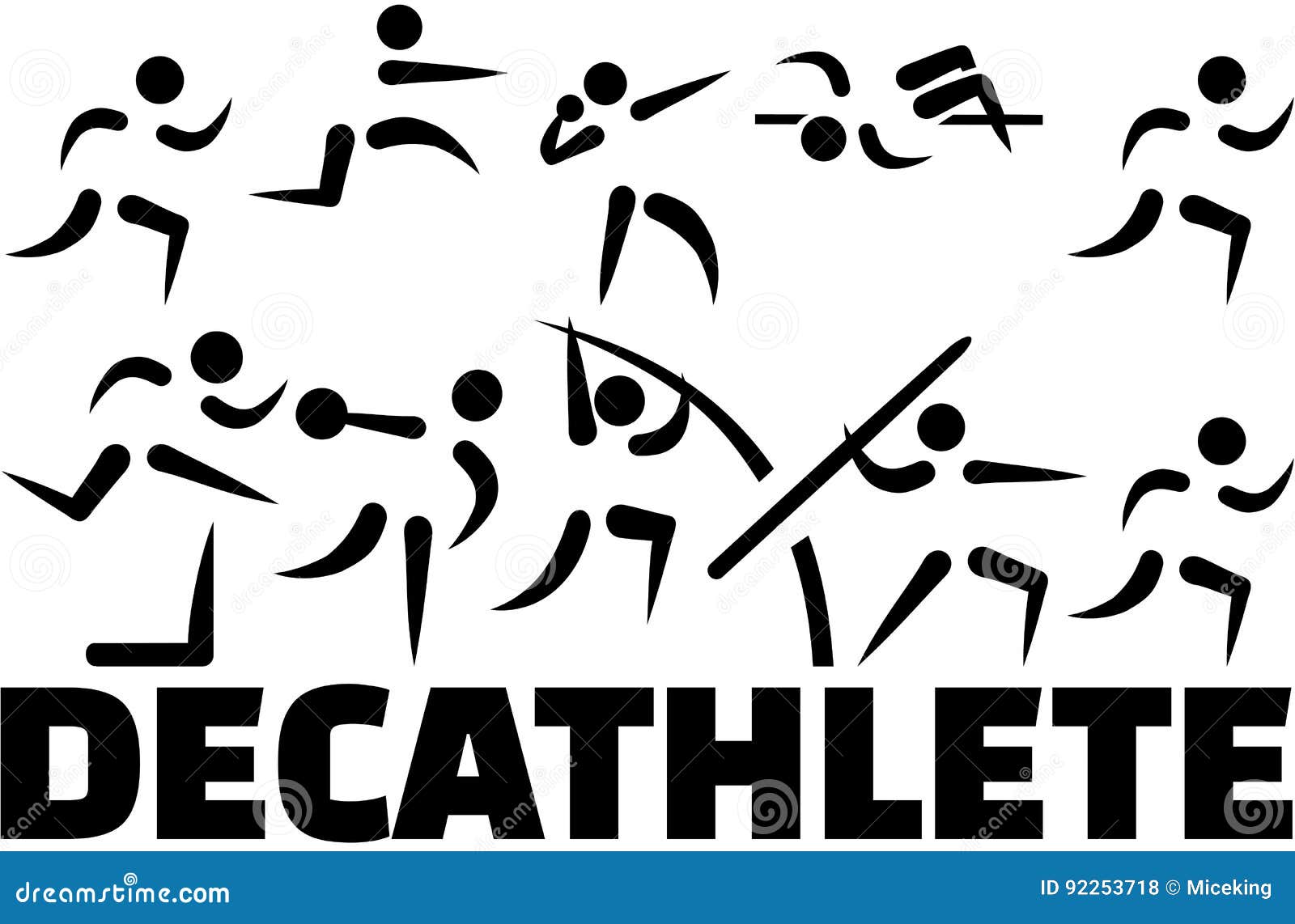 Decathlete icon set stock vector. Illustration of recreation - 92253718