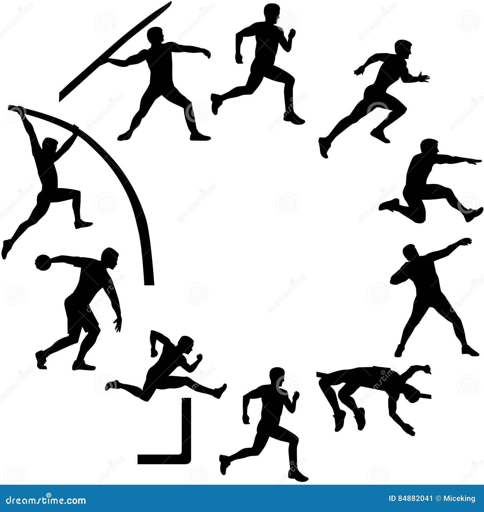 Decathlon silhouettes stock vector. Illustration of recreation - 84882041