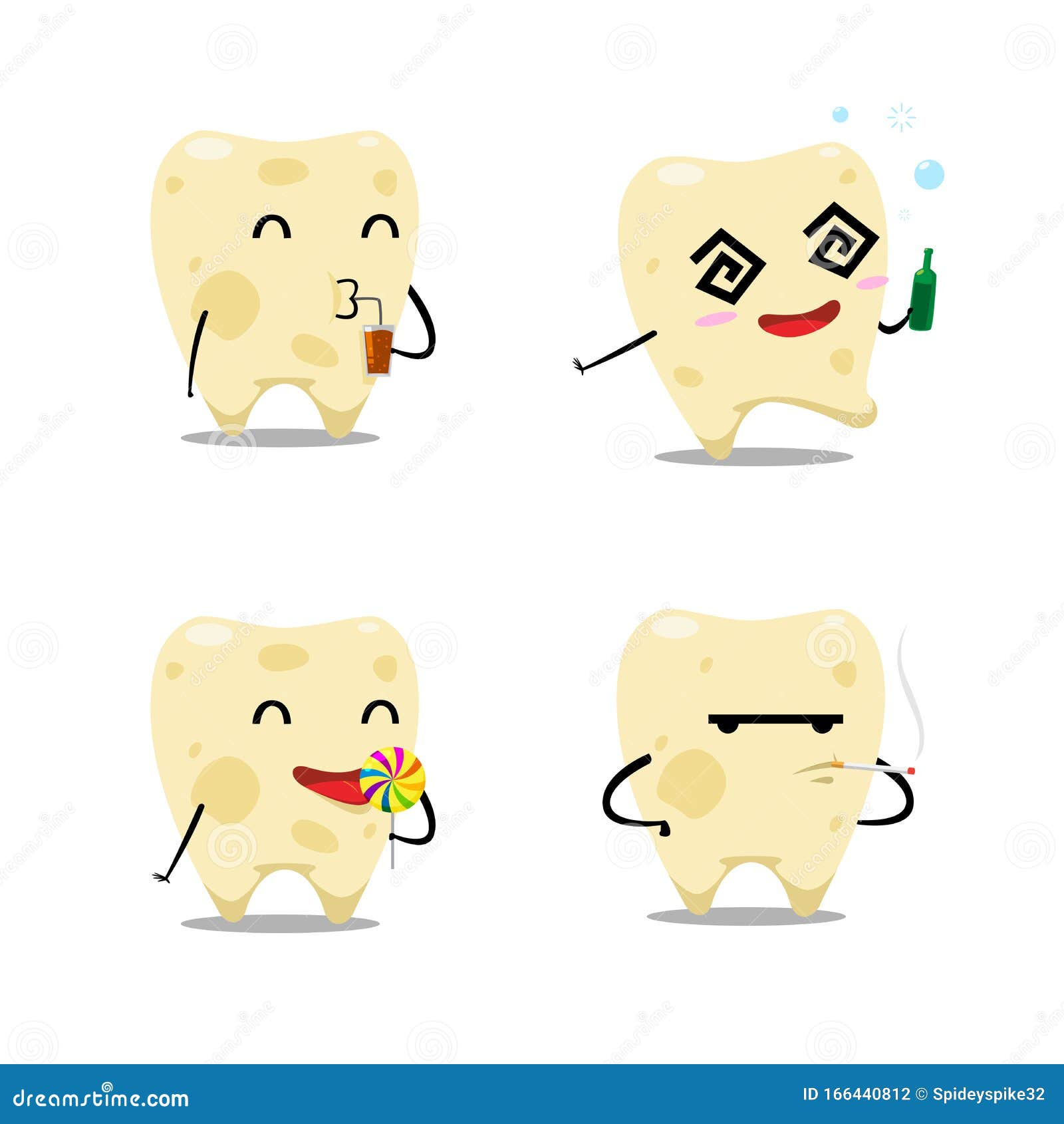 The Decay Tooth Set. Isolated Vector Illustration Stock Illustration ...