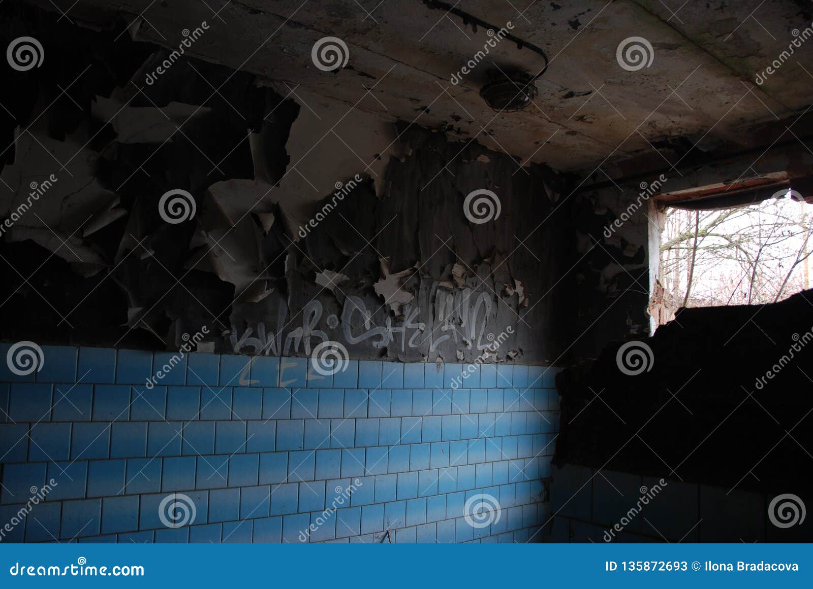 Decay wall stock image. Image of ginside, urbex, scary - 135872693