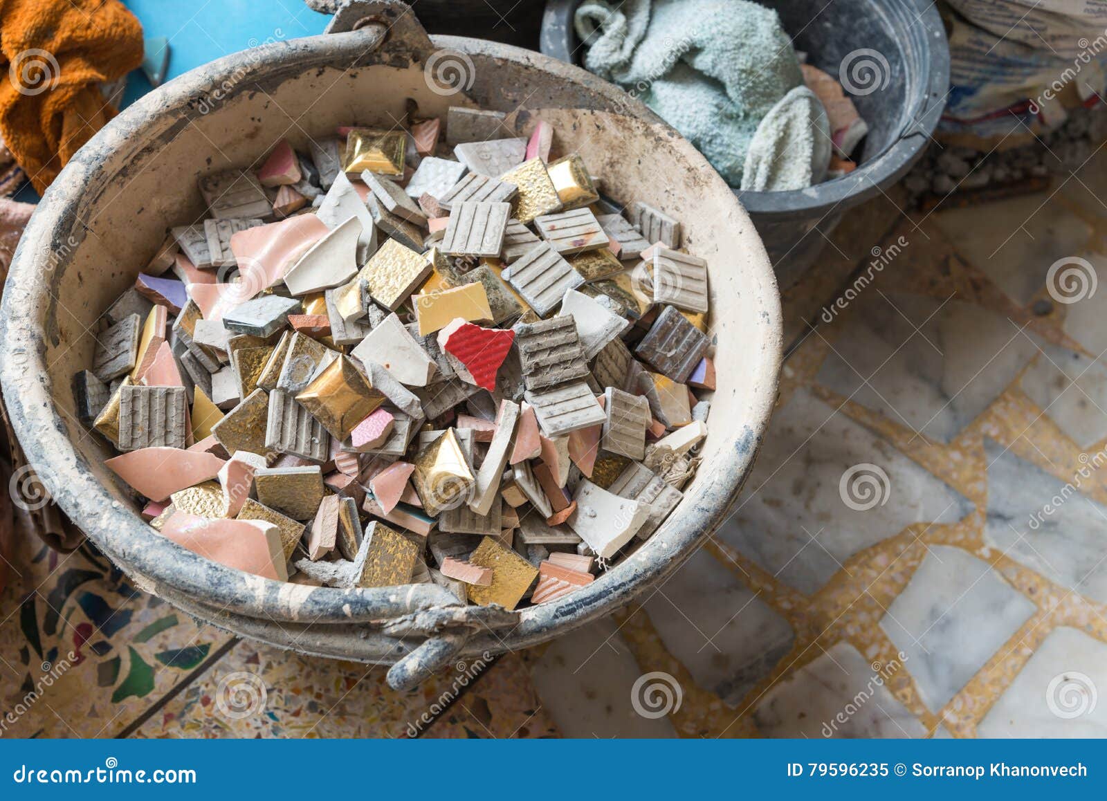 A Decayed Abandoned Cement Building Mess with Roof Tiles only Cr Stock ...
