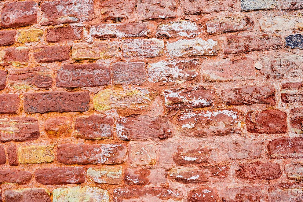 Decayed Brick Wall Texture Background Stock Image - Image of stain ...