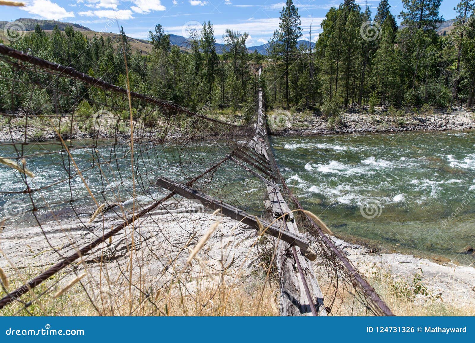 Old Bridge Falling Apart Across a River Stock Photo - Image of antique ...