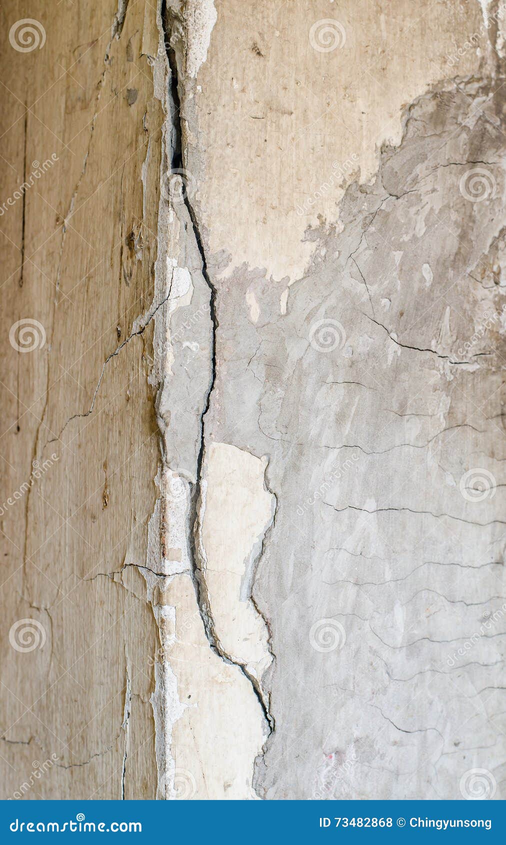 Decayed and Broken Internal Wall of the Old House with the Peeled-off ...