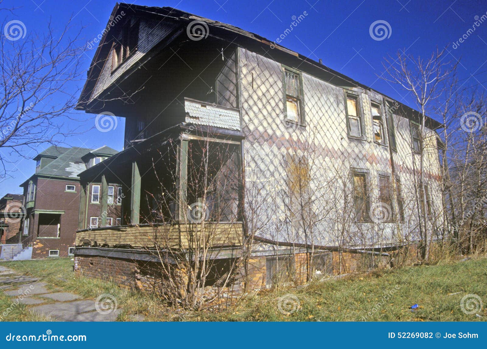 Decayed Building in Detroit, MI Slum Stock Photo - Image of dilapidated ...
