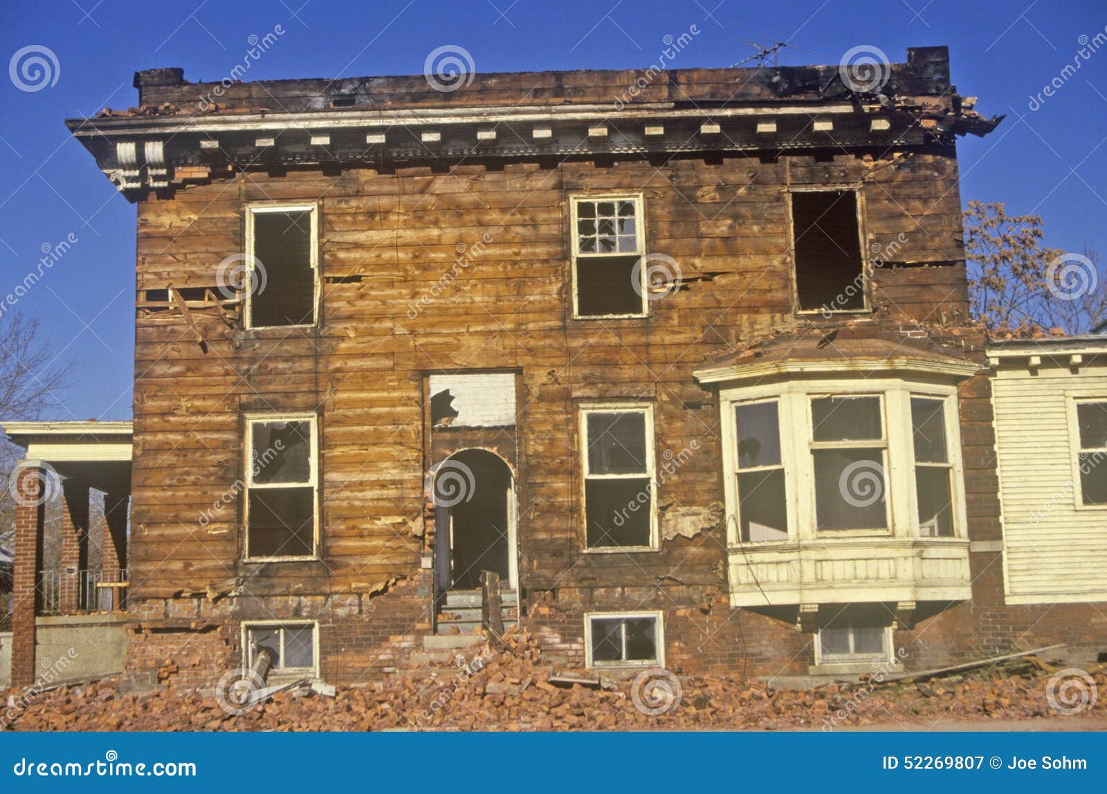Decayed Building in Detroit, MI Slum Stock Image - Image of condemned ...