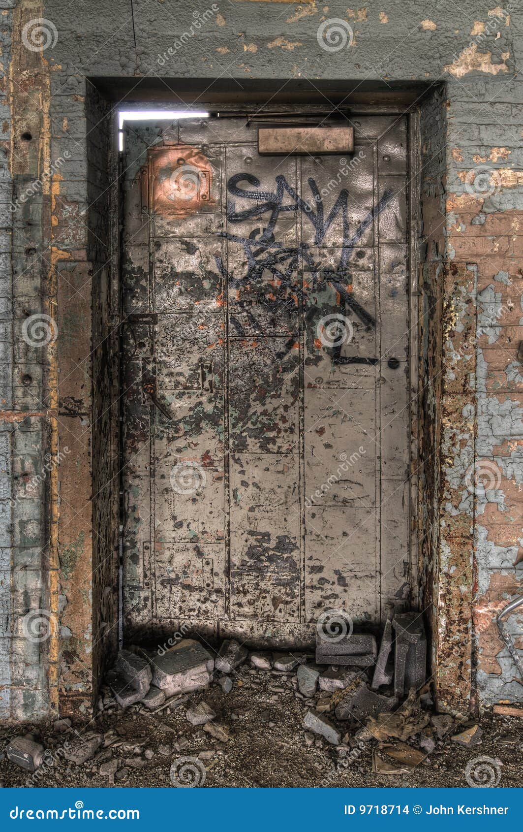 Decayed Door stock photo. Image of damaged, graffiti, broken - 9718714