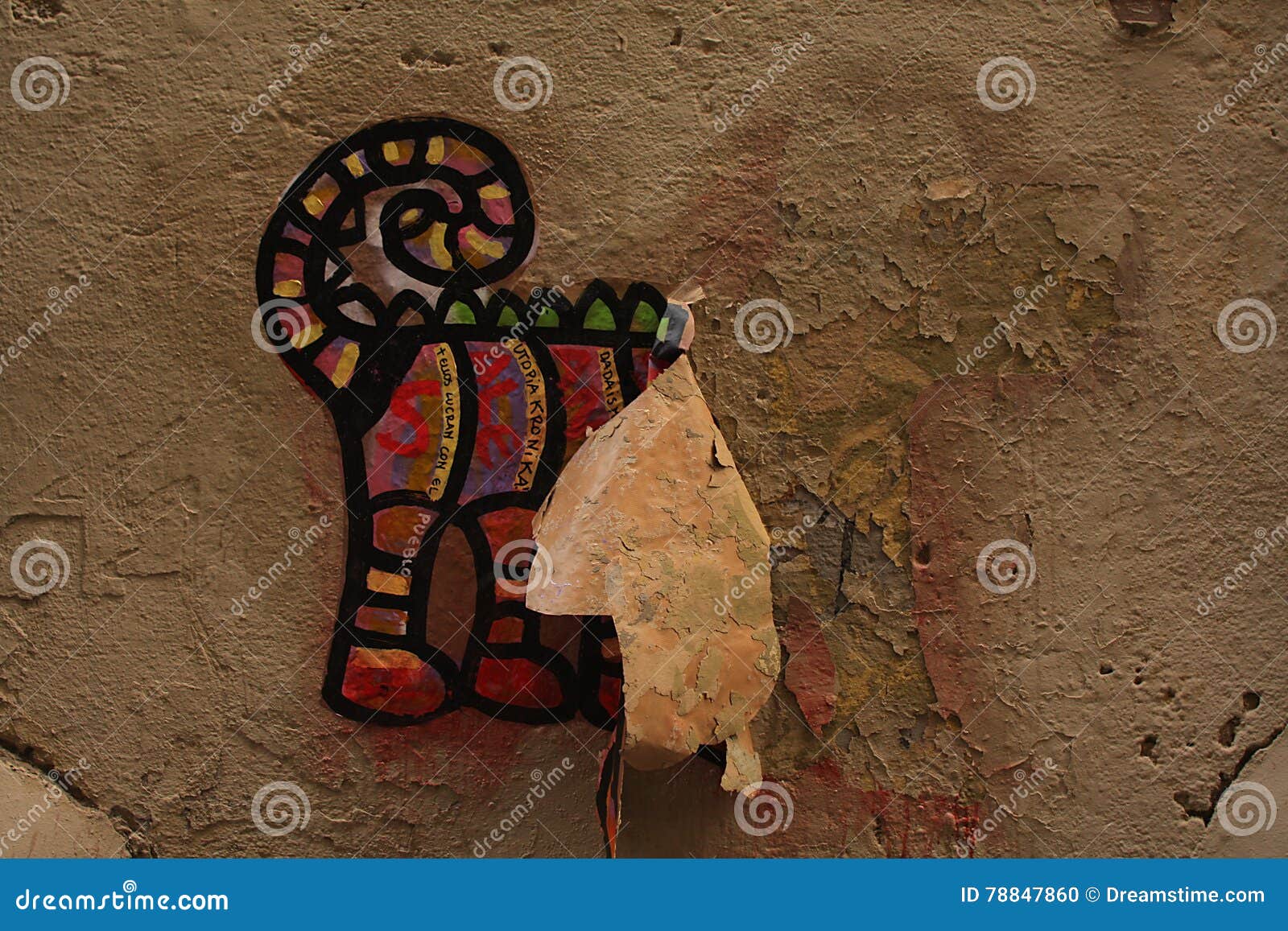 Decayed graffiti dog editorial image. Image of peeling - 78847860