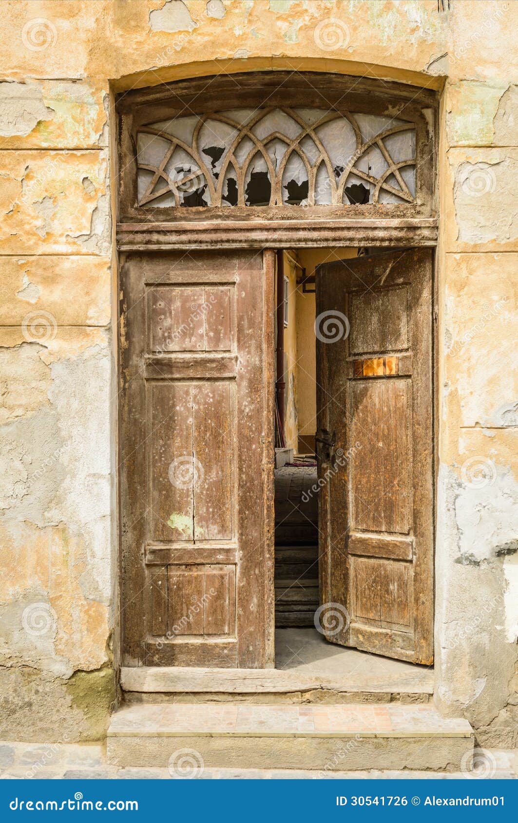 Decayed opened door stock photo. Image of architecture - 30541726