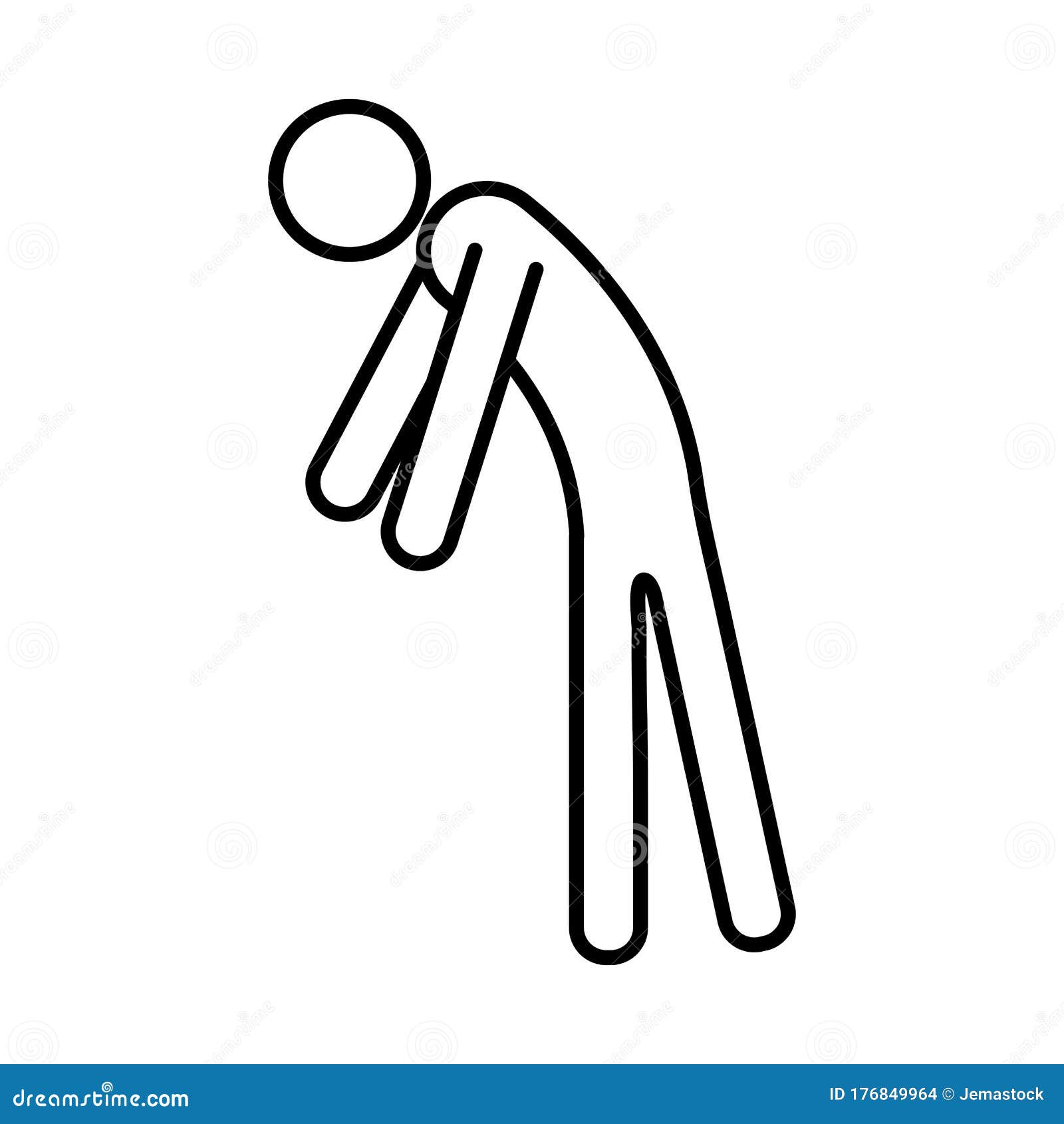 Person With Decayed Teeth At Dentistry, Vector Cartoon Stick Figure ...