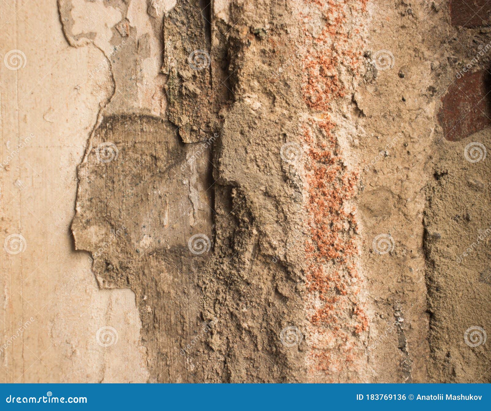 Decayed Plastered Surface of the Facade of the House Stock Photo ...