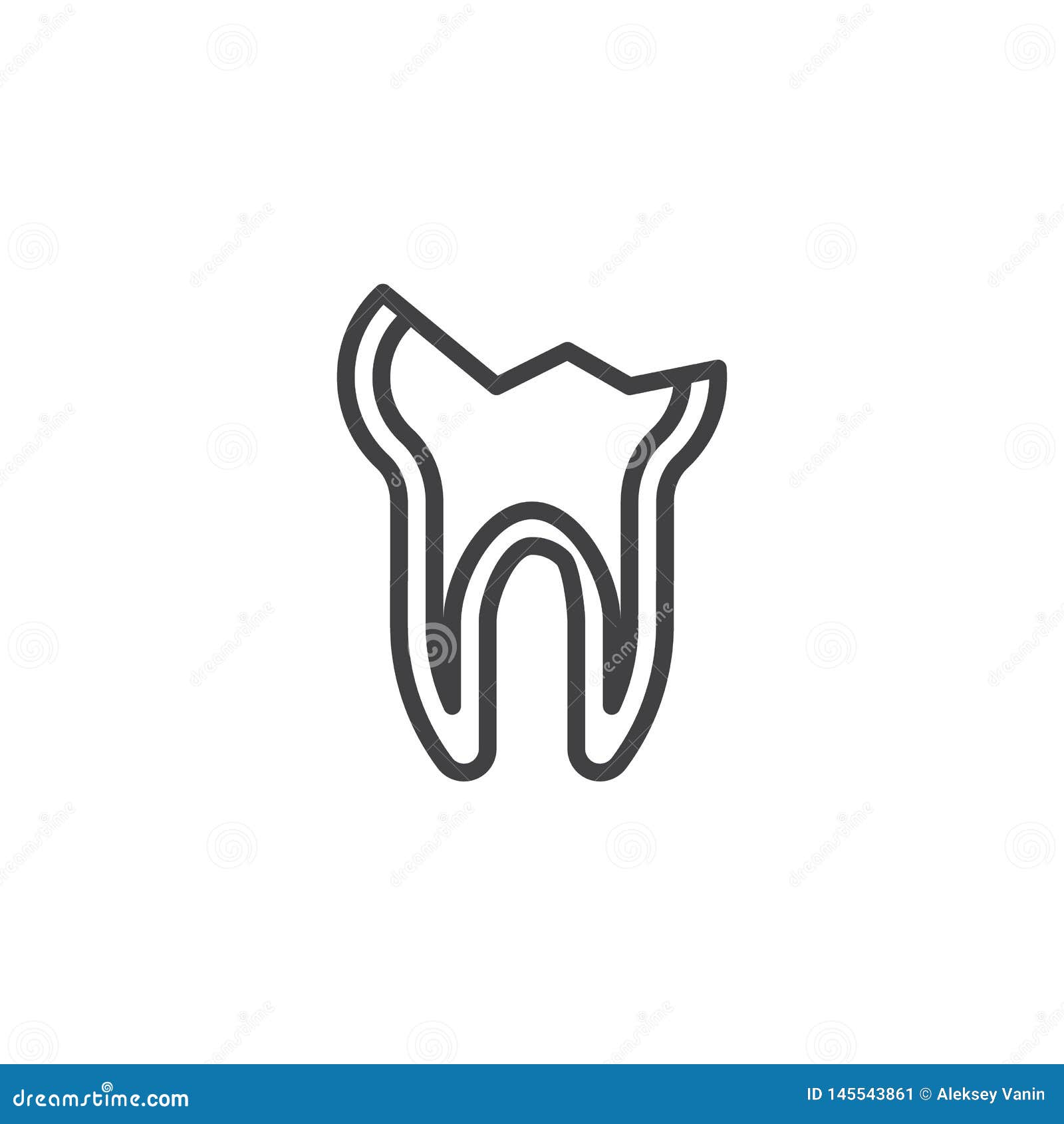 Decayed teeth line icon stock vector. Illustration of decayed - 145543861
