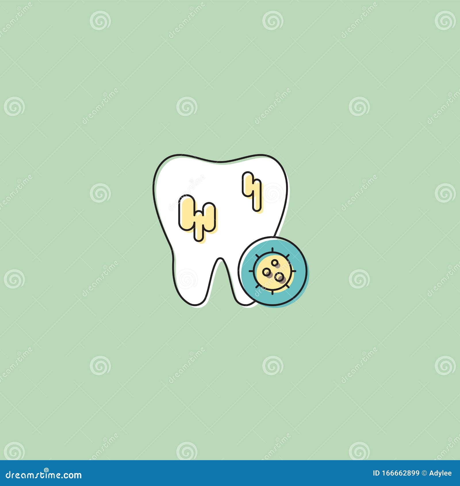Decayed Teeth Vector Icon Symbol Dental Disease Isolated On White ...