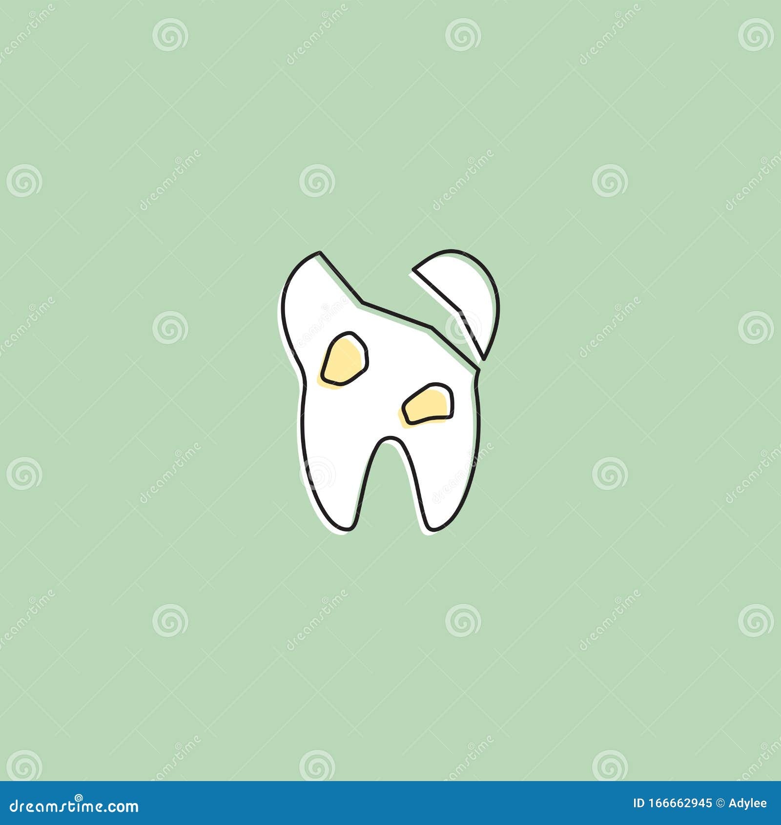 Decayed Teeth Vector Icon Symbol Dental Disease Isolated On White ...