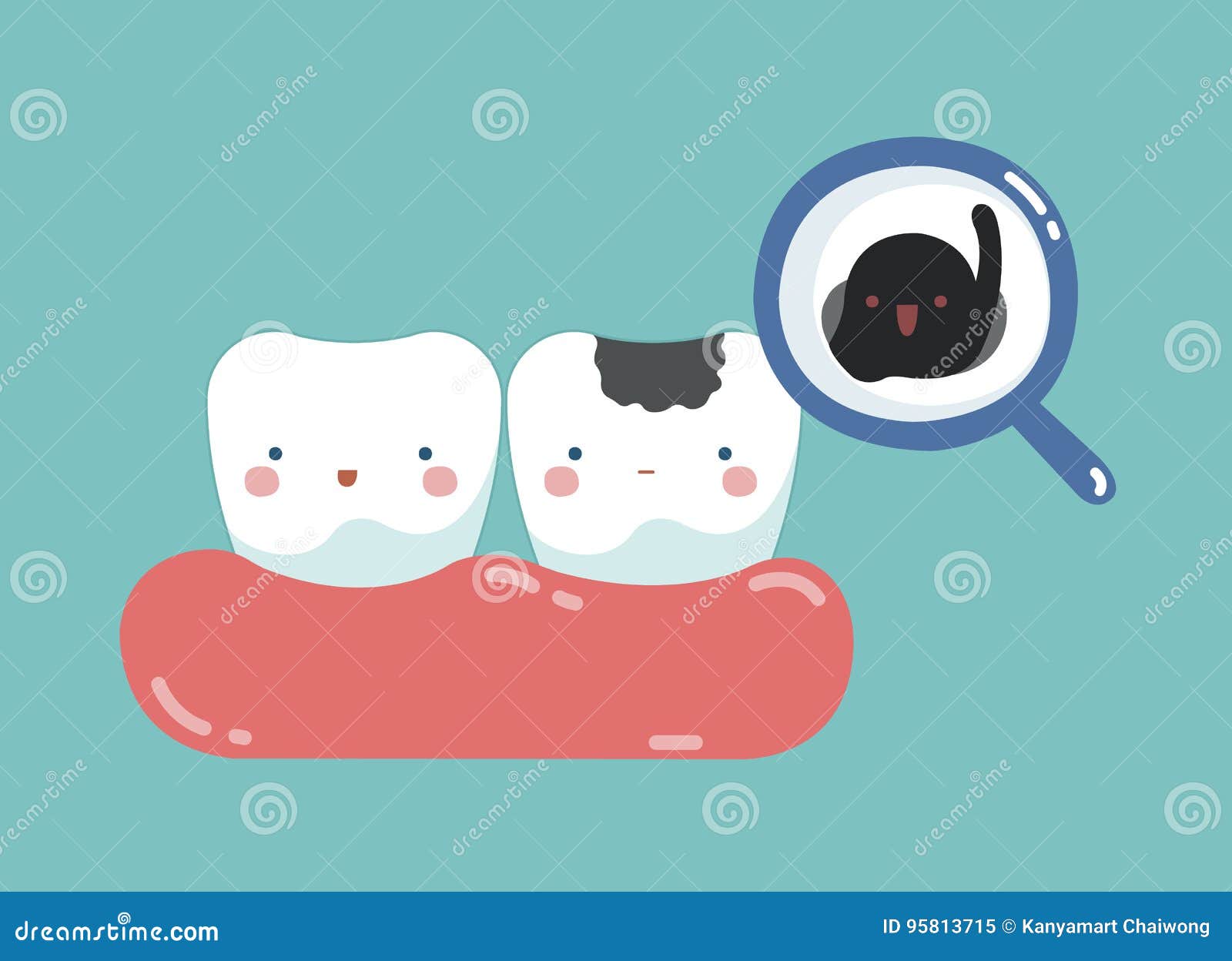 Decayed Tooth Poster Vector Illustration | CartoonDealer.com #227161192