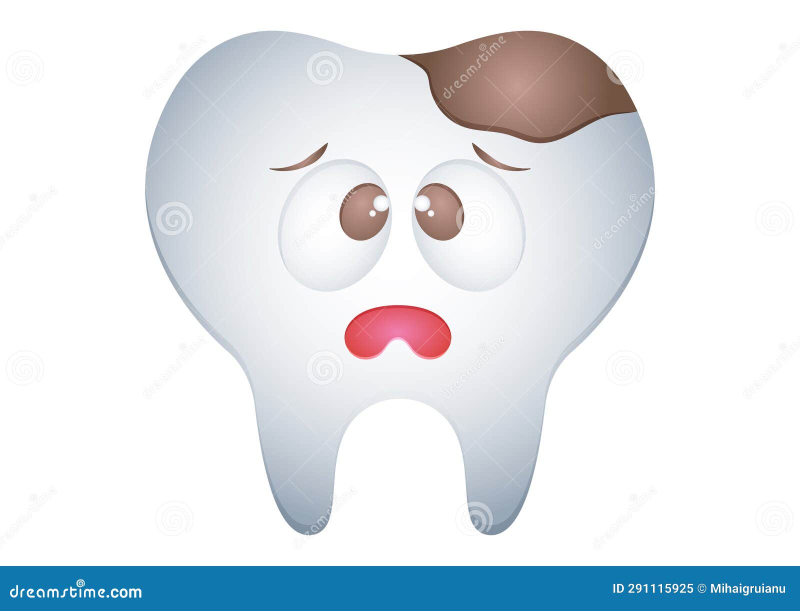 Decayed Tooth Cartoon Character Vector Stock Illustration ...