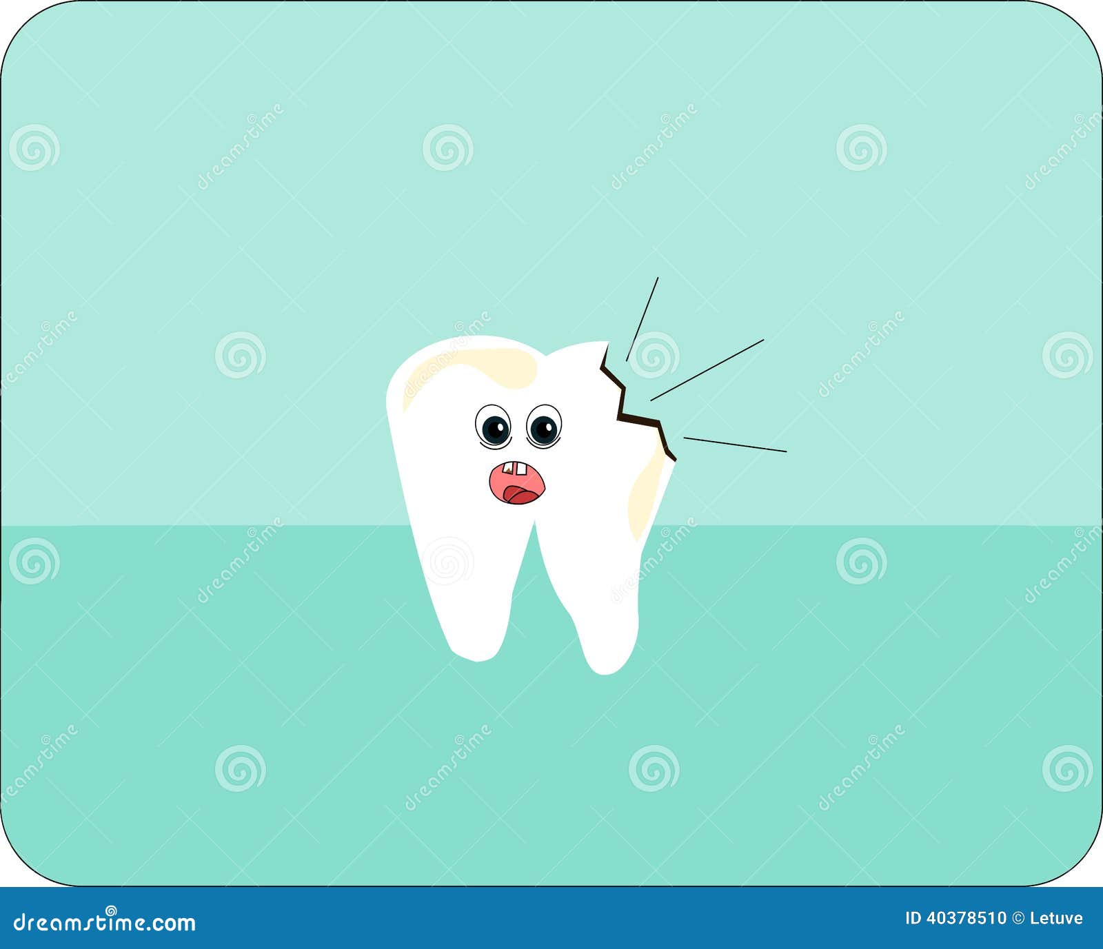 Tooth Sad Face Sign Icon. Aching Tooth Symbol. Cartoon Vector ...