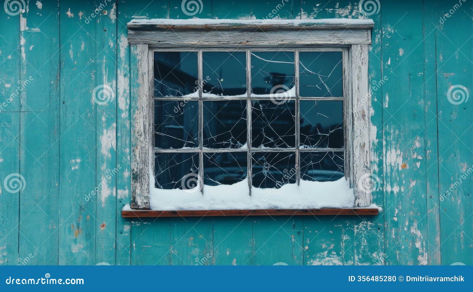 Decayed Window Glass on an Old, Worn-out Building. Stock Photo - Image ...