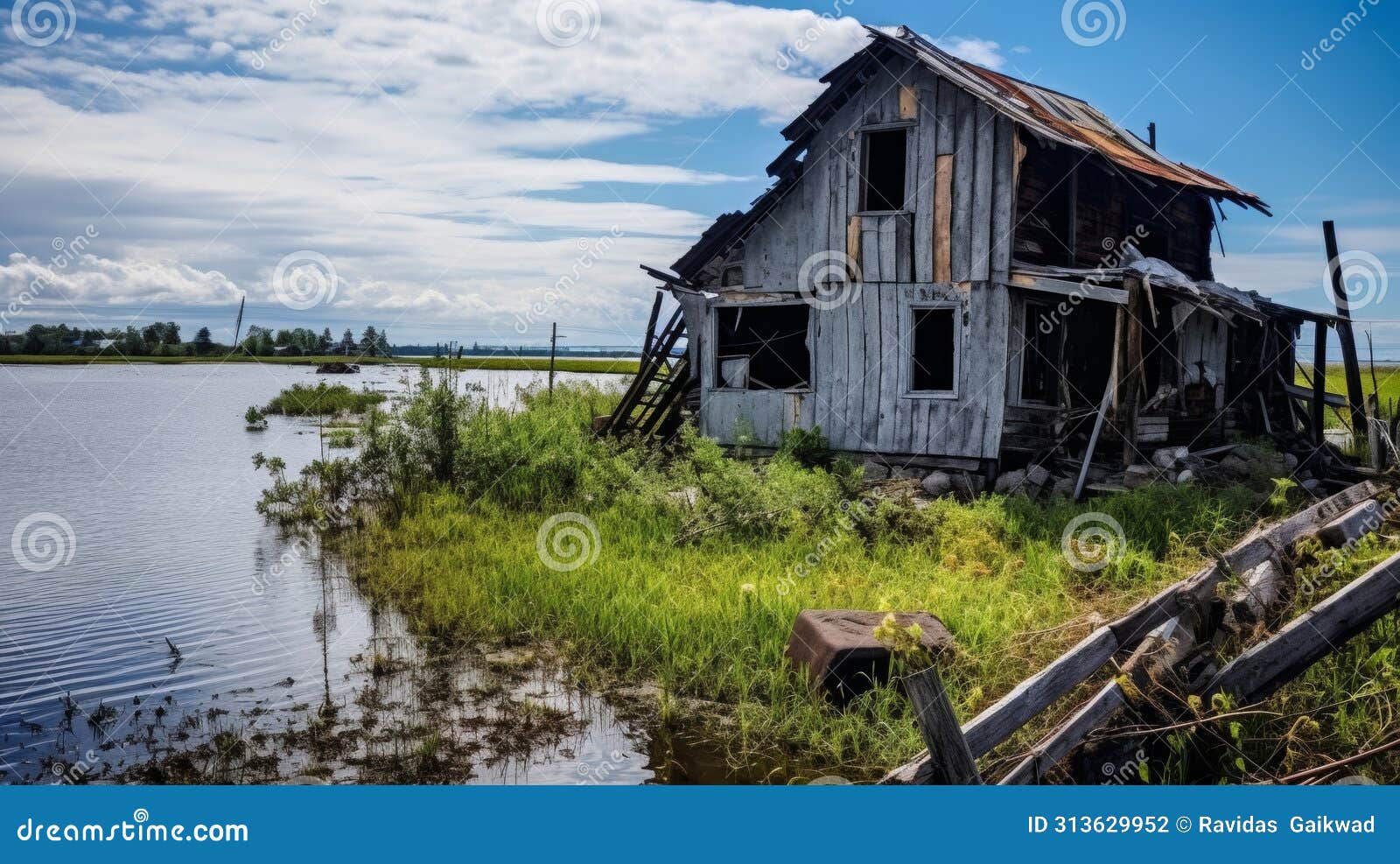Decaying Cottage By The Swamp: Realistic Avian-themed Painting Royalty ...