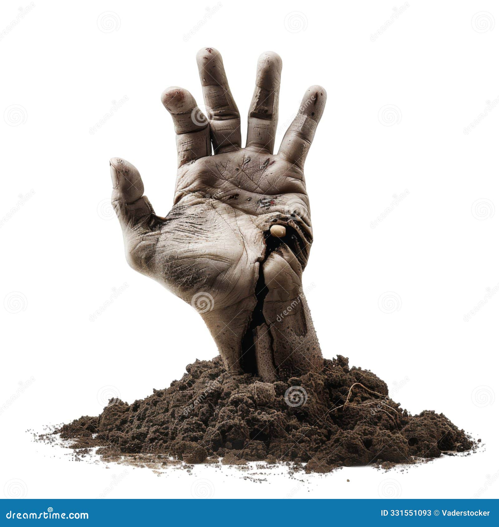 A Decaying Hand Reaching Out from the Ground Stock Image - Illustration ...
