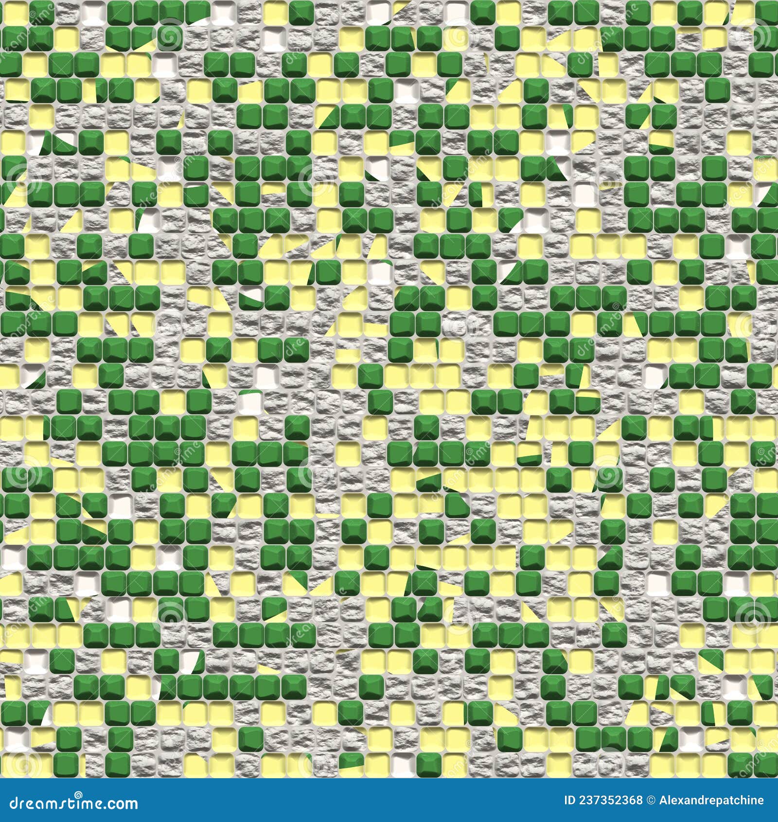 Decaying Mosaic from Concrete Wall, 3D Generated Seamless Texture, High ...