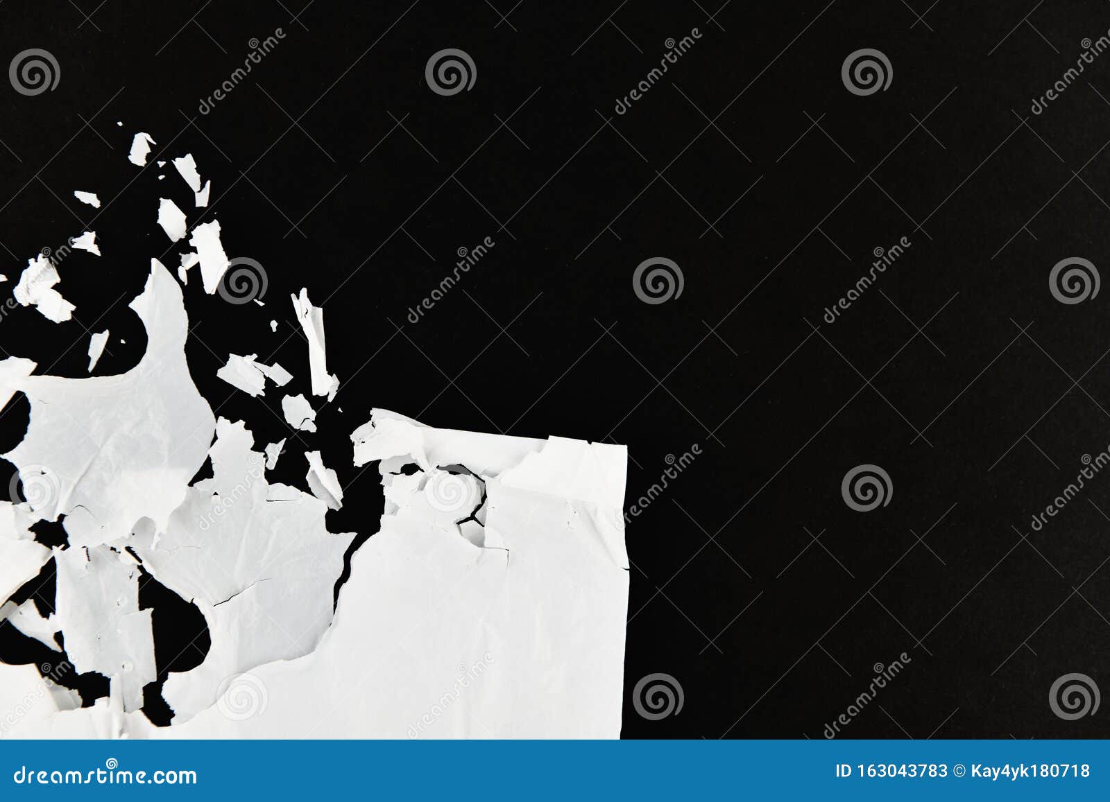 Decaying Polyethylene. White on a Black Background. View from Above ...