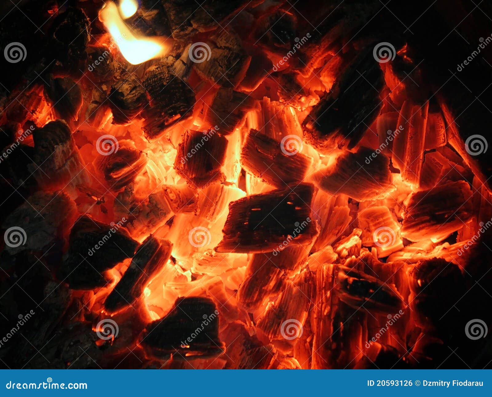 Decaying red coals stock photo. Image of flame, fire - 20593126