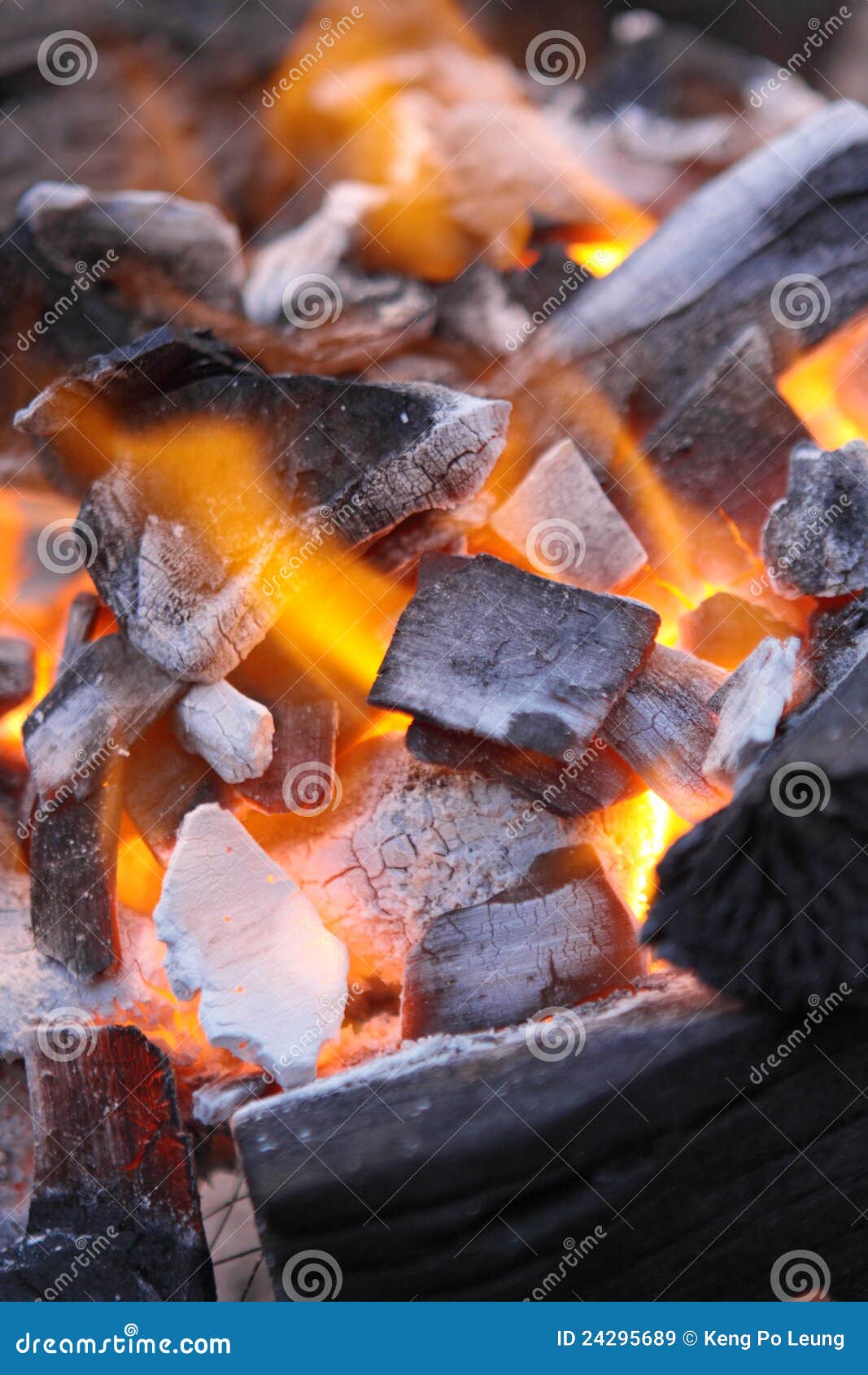 Decaying Red Coals of a Tree in a Fire Stock Image - Image of charcoal ...
