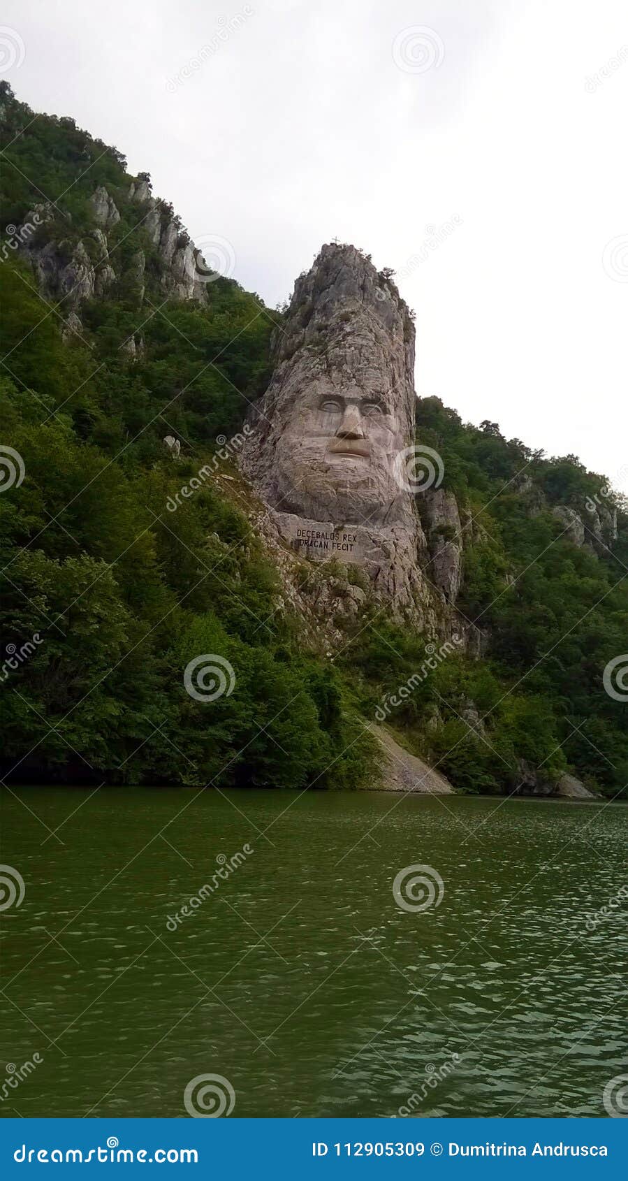Decebal Head Sculpted In Rock, Carved In The Mountains Stock Photo ...