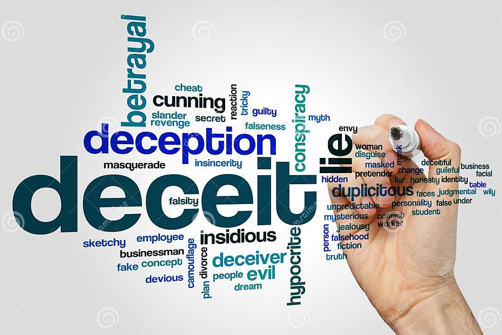 Deceit Word Cloud Concept on Grey Background Stock Image - Image of ...