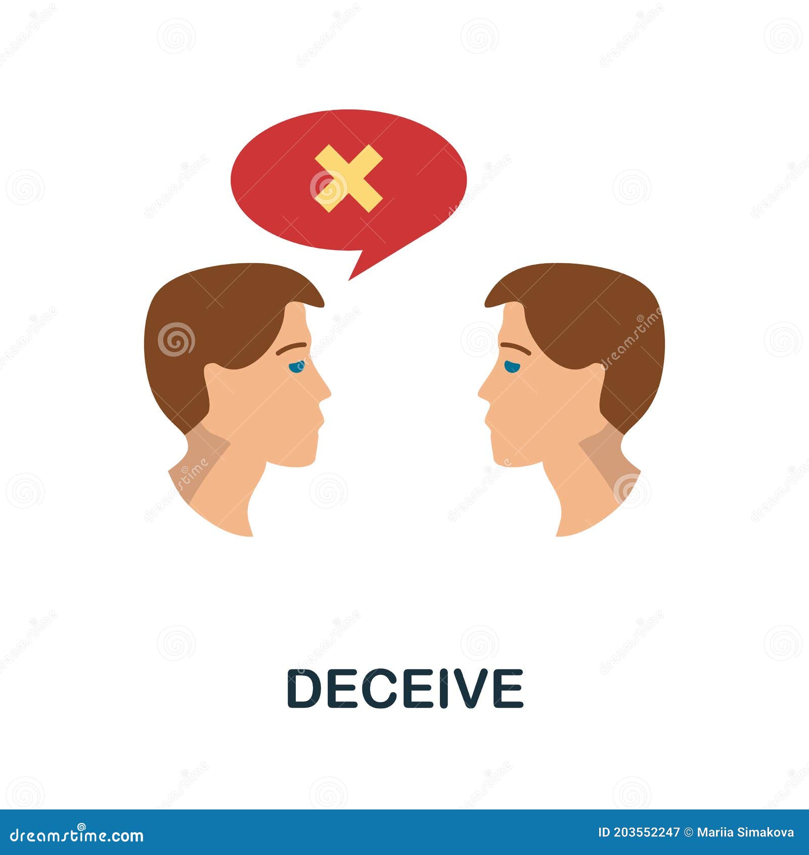 Deceive Flat Icon. Simple Element from Protest Collection. Creative ...