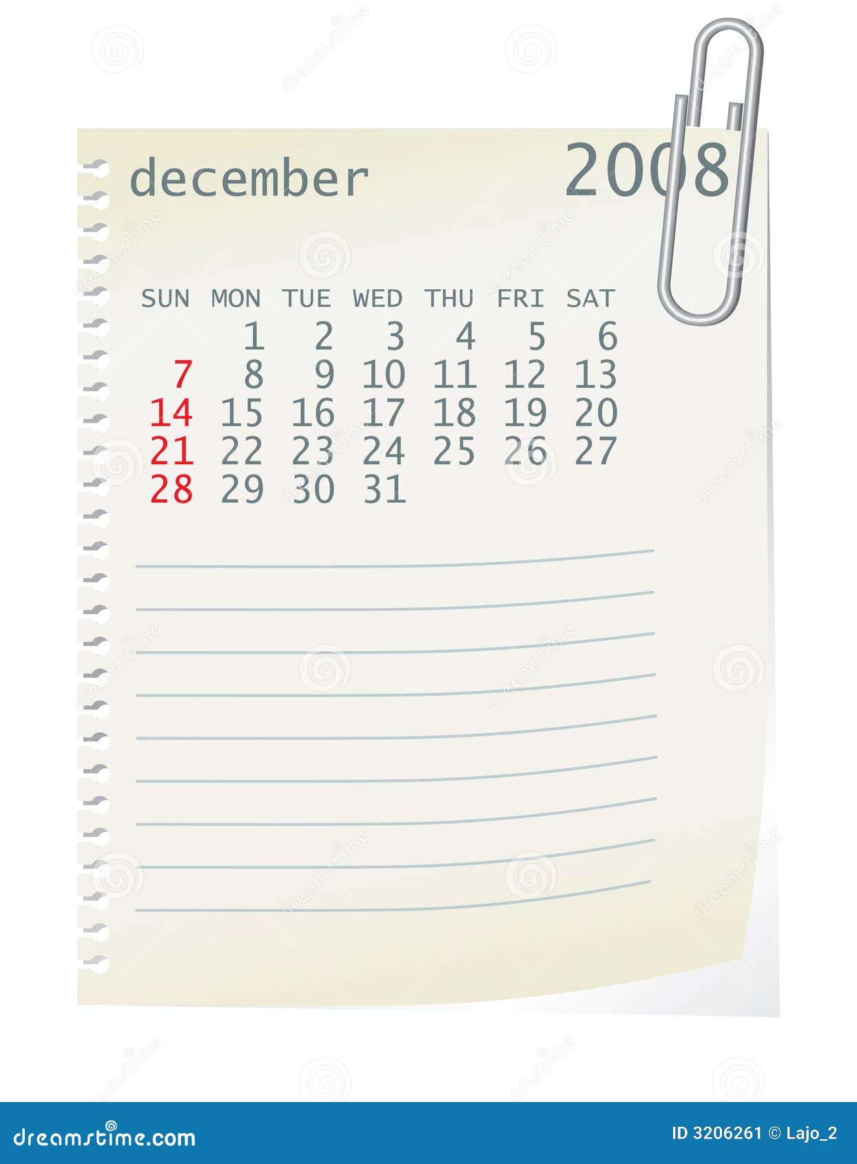 December 2008 stock vector. Illustration of design, friday - 3206261