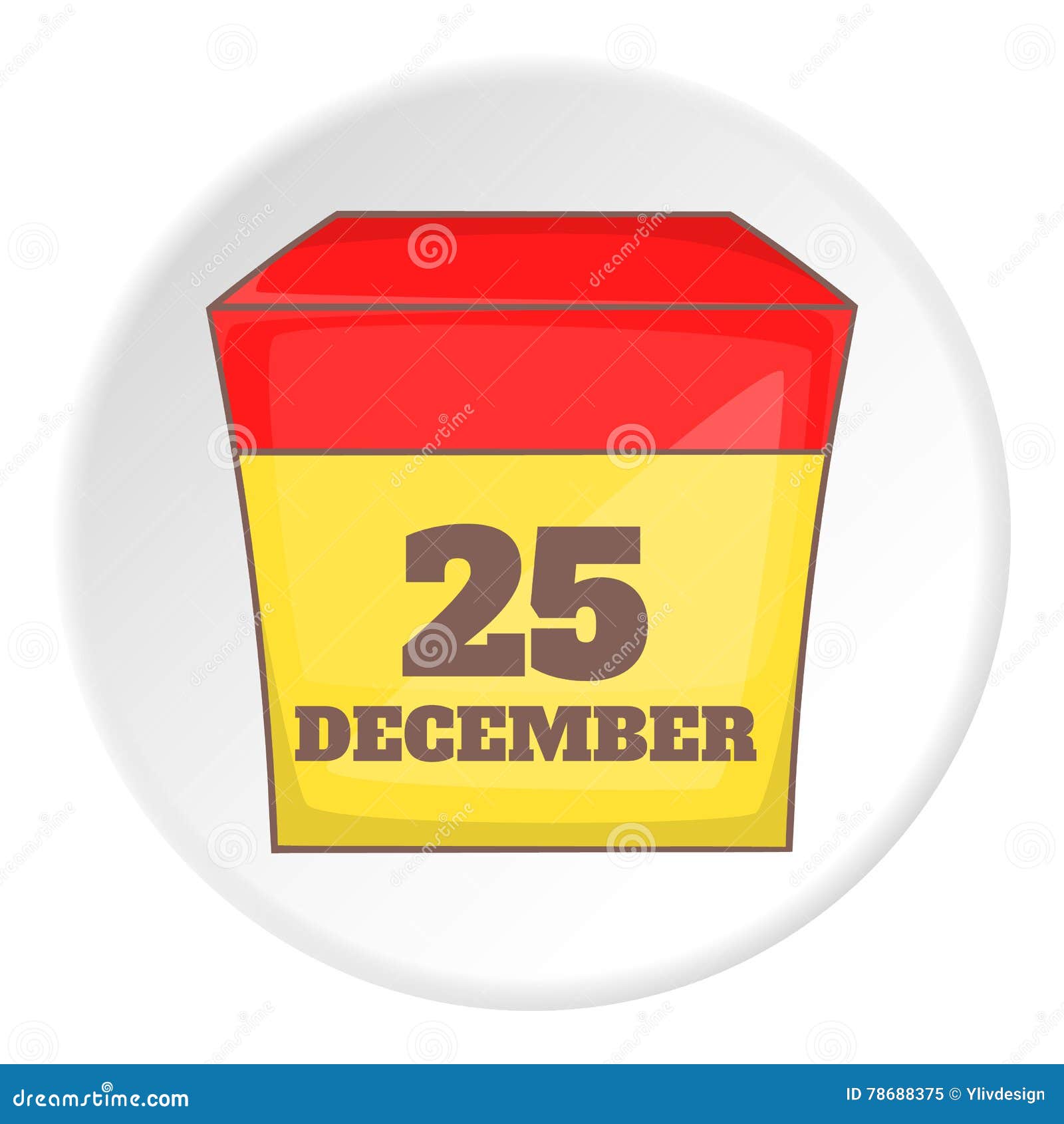 December 25 Calendar Icon, Cartoon Style Stock Vector - Illustration of ...