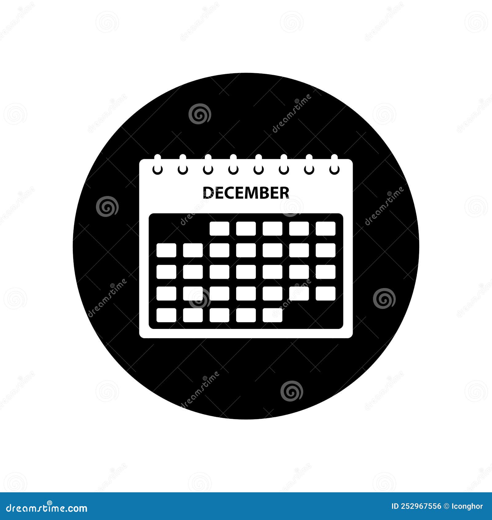 December Calendar Icon. stock vector. Illustration of icon - 252967556