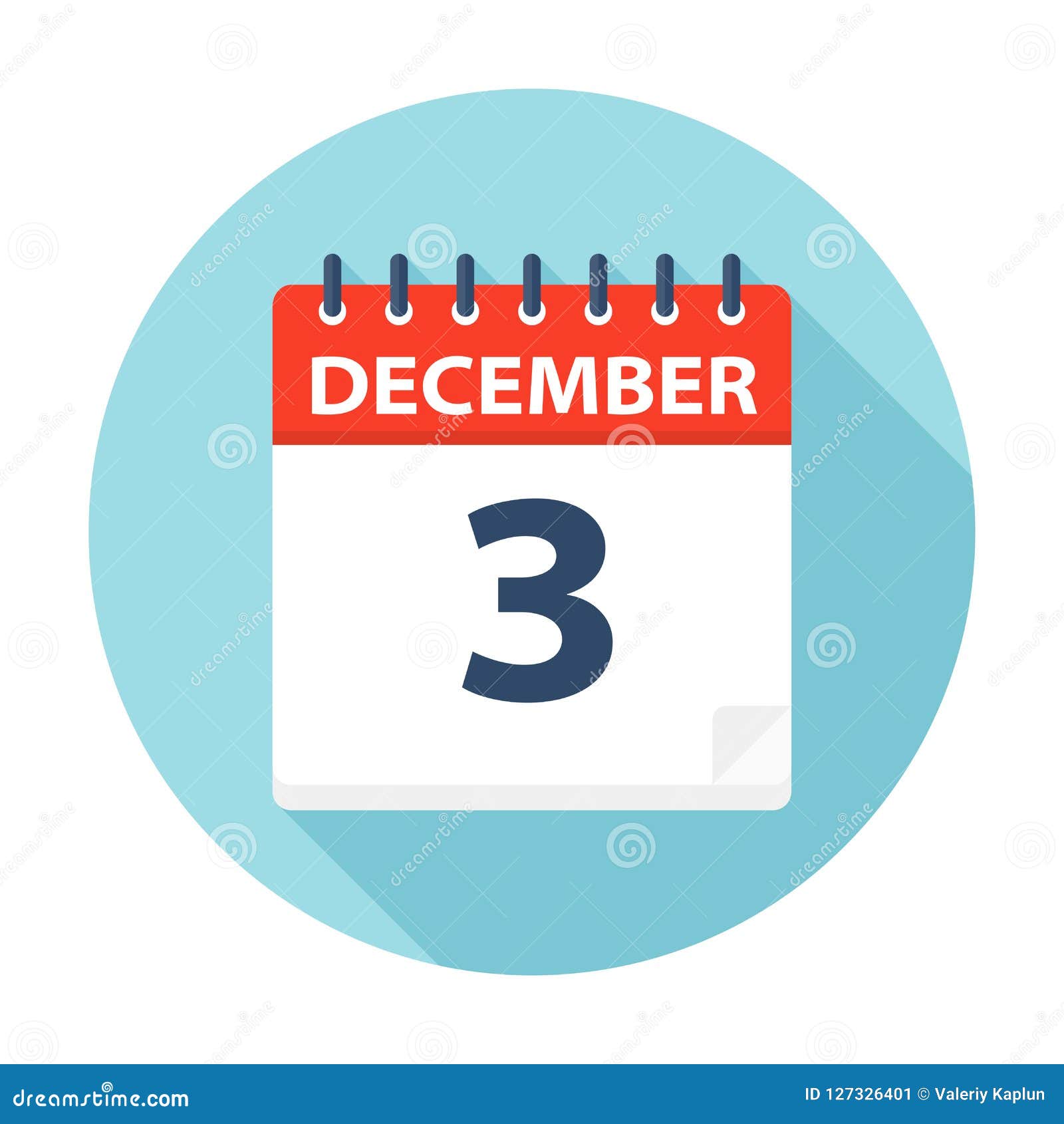 December 3 - Calendar Icon stock illustration. Illustration of paper ...