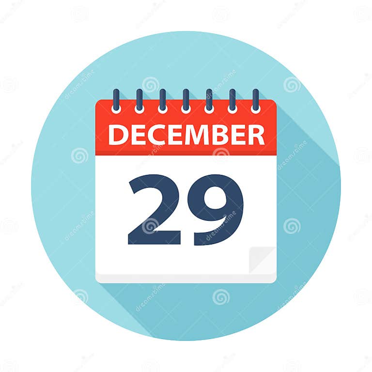 December 29 - Calendar Icon Stock Illustration - Illustration of ...