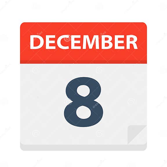 December 8 - Calendar Icon stock illustration. Illustration of 2022 ...